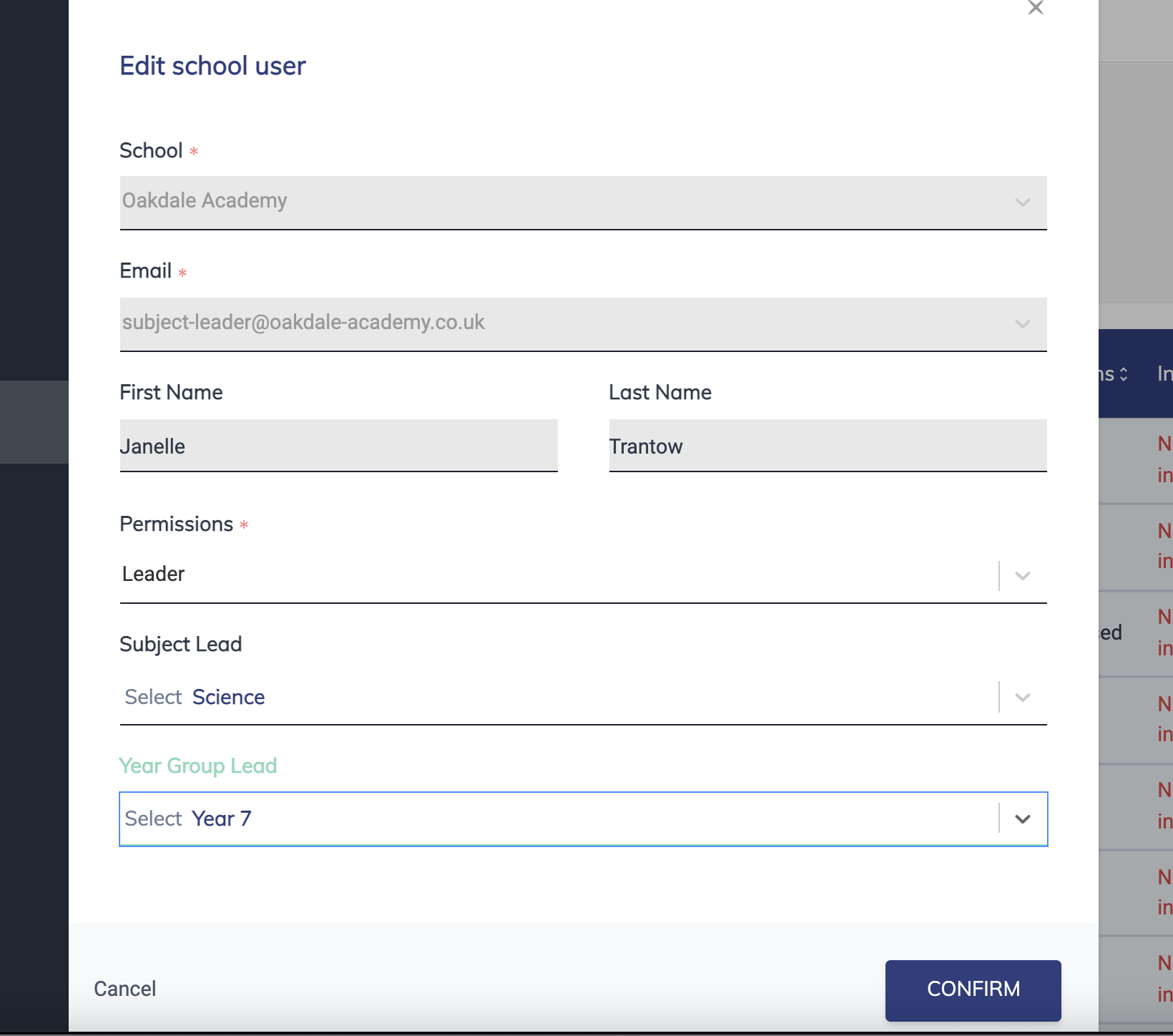 Manage school users – Smartgrade